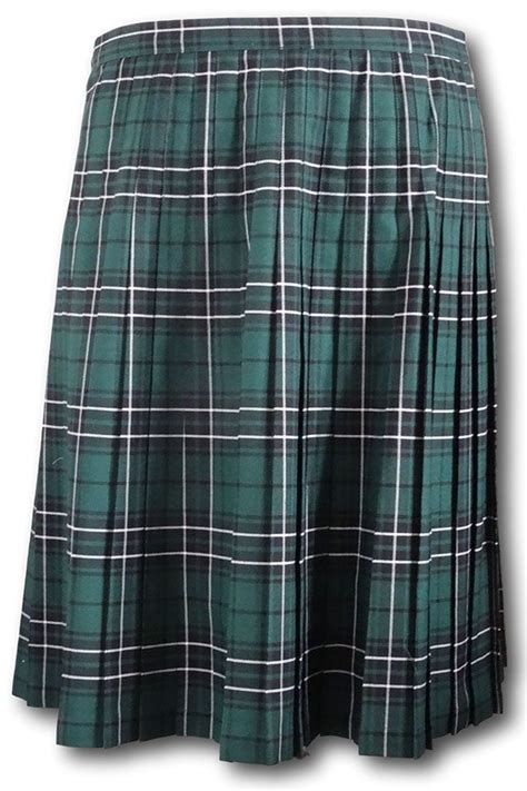 Green Black And White Tartan Knife Pleat Kilt Skirt Albert Prendergast