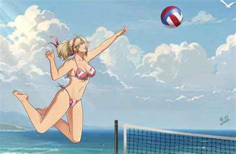 Rule 34 Ass Autumn Sacura Beach Bikini Breasts Female Female Only