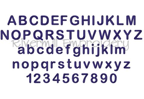 Rounded Block Machine Embroidery Font Alphabet 1 12 Etsy