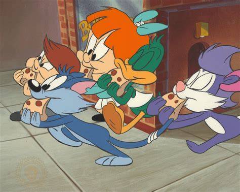 Tiny Toons Original Production Cel Furball Plucky Duck Fifi La Fume