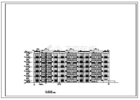 某六层带地下室住宅建筑施工cad图含平立面图，共六张住宅小区土木在线