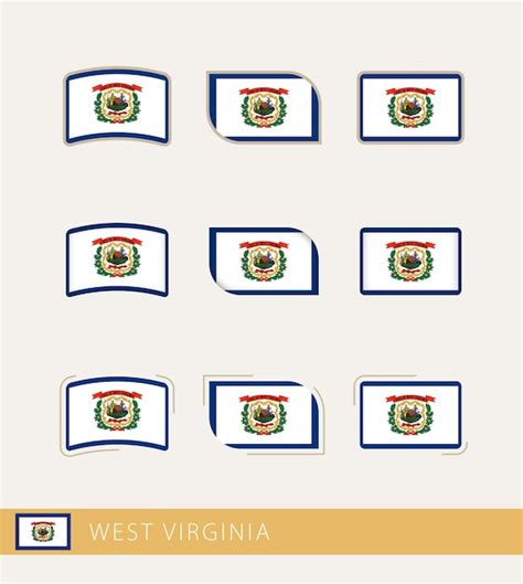 Premium Vector Vector Flags Of West Virginia Collection Of West Virginia Flags