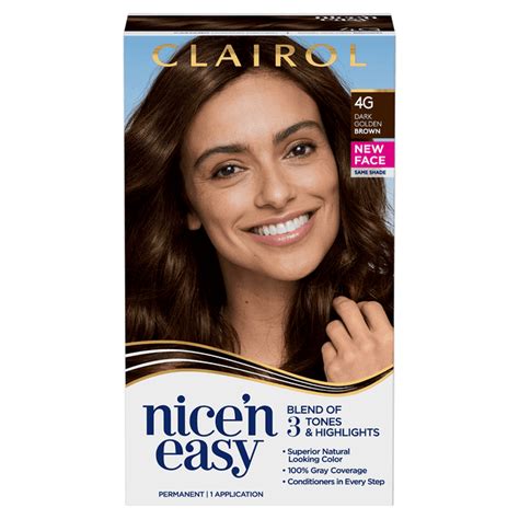 Clairol Nicen Easy Permanent Hair Color Cream 4g Dark Golden Brown