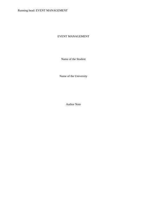 Event Management Assets And Venue Analysis