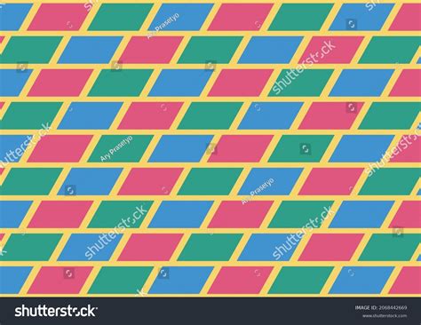 Colorful Parallelograms Pattern Tiles Theme Abstract Stock Vector