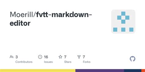 GitHub Moerill Fvtt Markdown Editor