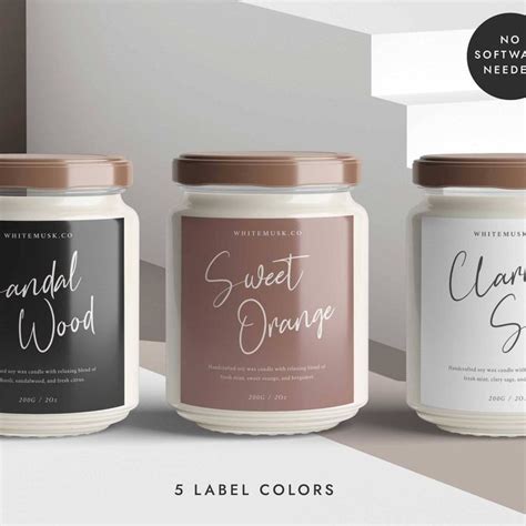 Custom Candle Label Design Editable Branding Diy Squareround