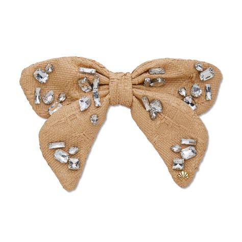 Natural Libby Candy Crystal Raffia Bow Julian Gold