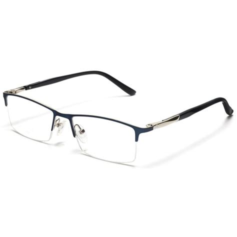 Tango Optics Rectangle Metal Eyeglasses Frame Luxe Rx Stainless Steel