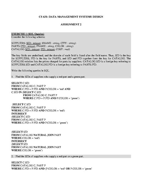 Assignment Solutions Cs Data Management Systems Design