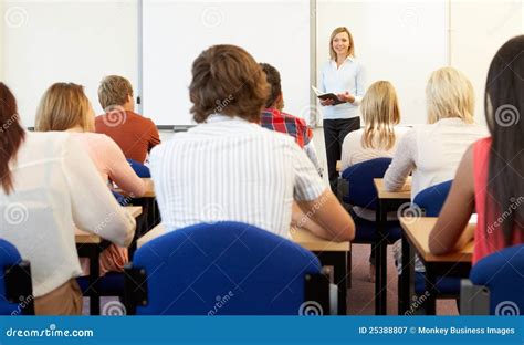 Students And Tutor In Class Stock Image Image Of Girls Education