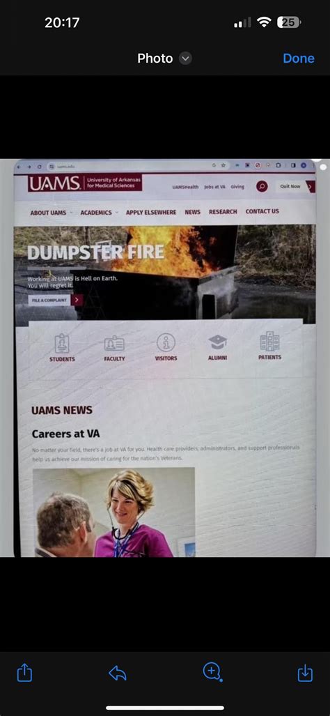 Working At Uams Is Hell On Earth You Will Regret It A Screenshot Of The Uams Website After