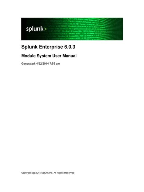 Splunk 6 0 3 Module Pdf Class Computer Programming Method