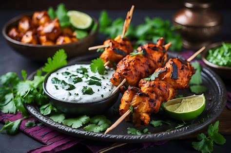 Premium Photo Indian Chicken Tikka Kebabs
