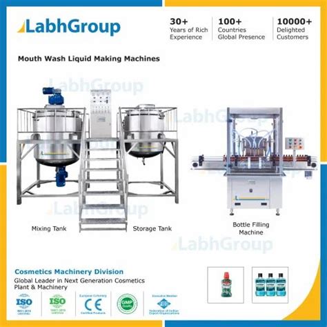 Mouth Wash Rinse Liquid Making Plant Machines Labh Group At ₹ 1000000 Oral Liquid