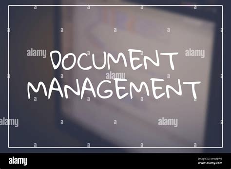 Document Management Word With Business Blurring Background Stock Photo Alamy