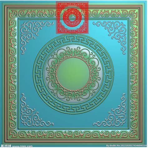 藏式洋花边框挂屏精雕图灰度浮雕设计图 图片素材 其他 设计图库 昵图网