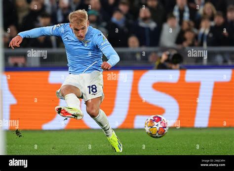 Gustav Isaksen Of SS Lazio In Action During The Champions League