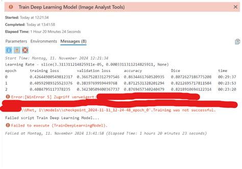 Solved Train Deep Learning Model Error Winerror 5 Acc Esri