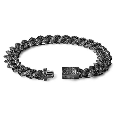 Nicos 12 Mm Zwarte Armband Met Hoekige Schakels En Zirkonia Op