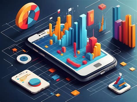 Premium Ai Image Flat Illustration Of Application Of Smartphone With Business Graph And