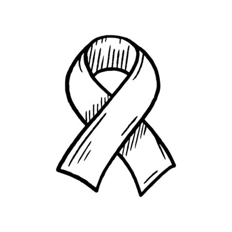 Premium Vector Awareness Ribbon Hand Drawn Doodle Sketch Lines Icon