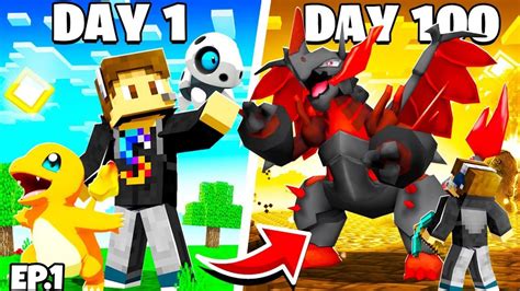 HINDI I SURVIVED 100 DAYS IN MINECRAFT PIXELMON YouTube
