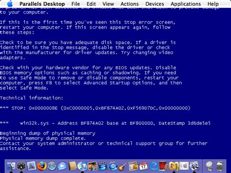 Fatal Error Using Parallels Macrumors Forums