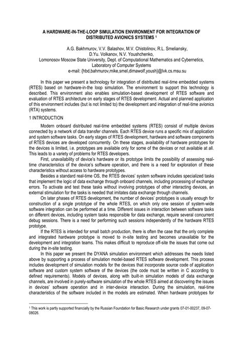 Pdf A Hardware In The Loop Simulation Environment For Real Time Systems Development And