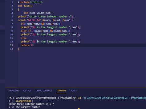 write a c program read three integer number from keyboard and find the