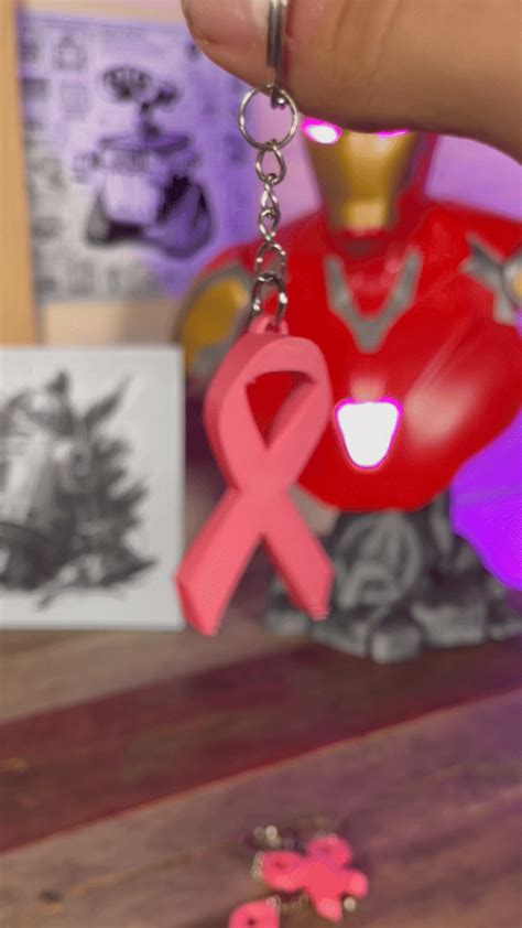 Ruban Octobre Rose Pink October Ribbon Keychain By Giuzp3d Makerworld