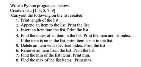 Solved Write A Python Program As Below Create A List 1 Chegg Com