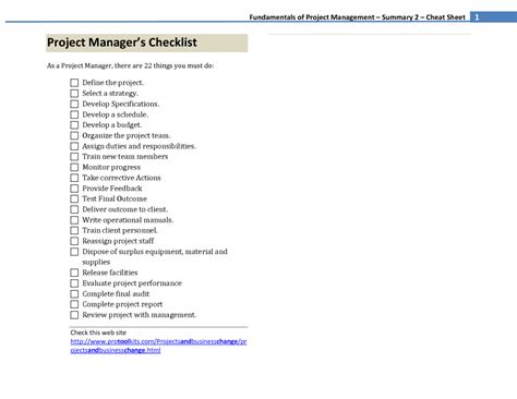 Agile Project Management Cheat Sheet Managers Checklist To Project Management Cheat Sheet Db