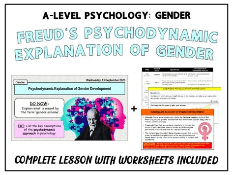 Freuds Psychodynamic Explanation Of Gender Development A Level