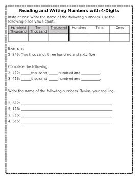 Reading And Writing Numbers By Profesora Adelita TPT