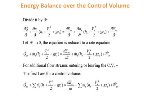 Ppt Engineering Control Volume Analysis Energy Balance