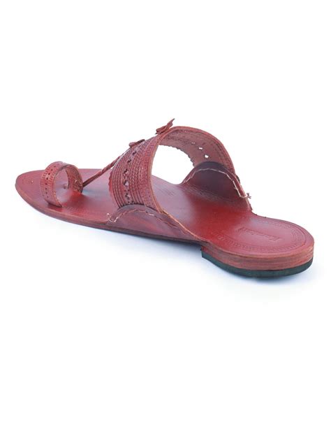 Striking Red Mens Kolhapuri Chappal
