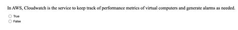 Solved In Aws Cloudwatch Is The Service To Keep Track Of
