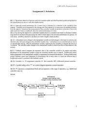 CHE HOMEWORK SOLUTIONS Pdf CHE Process Control Assignment Solutions Q