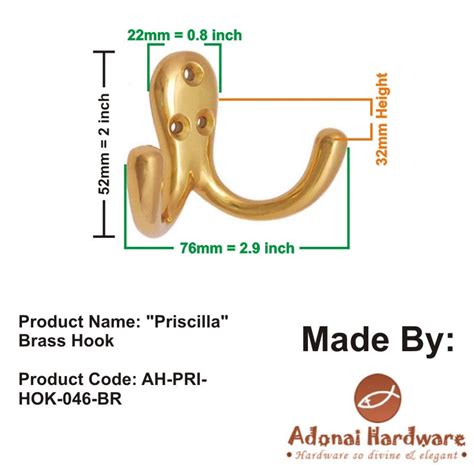 Quality Priscilla Brass Hook Adonai Hardware