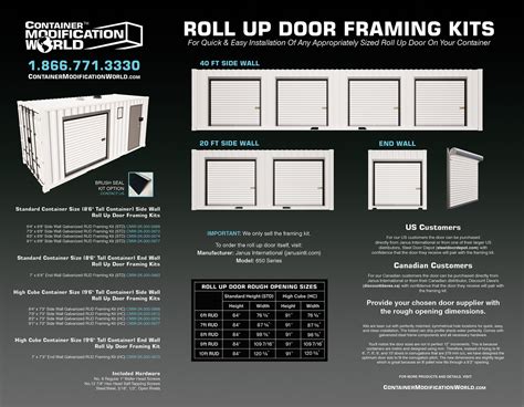 High Cube 96 Side Wall Roll Up Door Framing Kit The Container Guy