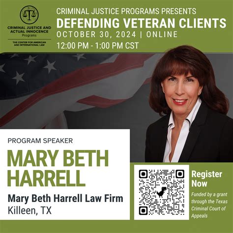 Mary Beth Harrell To Speak On Defending Veteran Clients At Criminal
