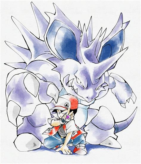 Red And Nidoking Pokemon And More Drawn By Fenyon Danbooru