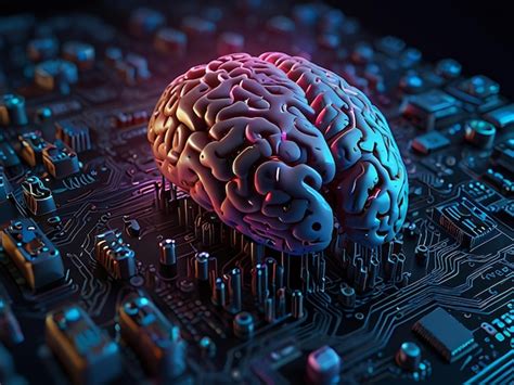 Premium Photo Human Brain Integrated With A Computer Circuit Board
