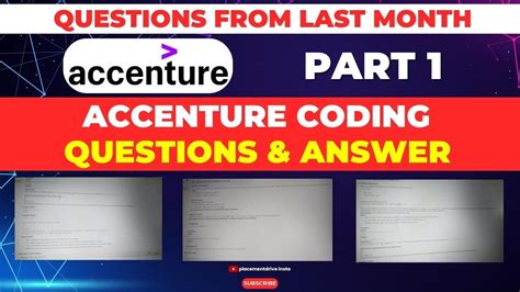 Most Asked Accenture Coding Questions From The Last Month 🚀 Repeated