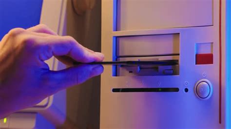 Floppy Disc Fdd Close Up Using Diskette For Old Pc Computer Macro