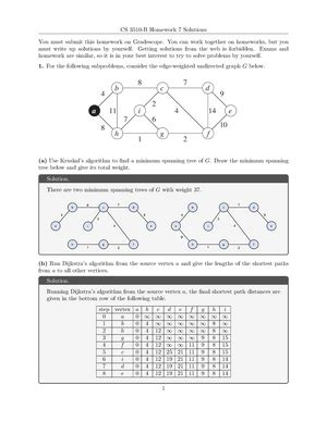Cs 3510 Hw7 Dana Randall Name CS 3510 B Homework 7 Due October 25