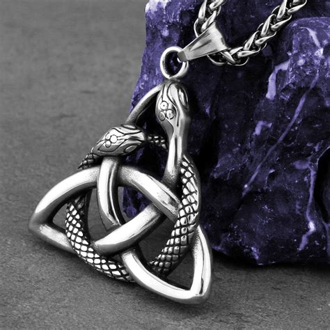 Ouroboros Trinity Knot Necklace Wicca Vibes