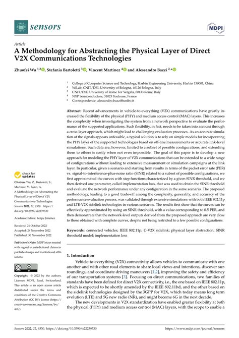 pdf a methodology for abstracting the physical layer of direct v2x