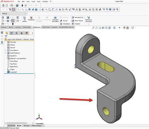 modify an imported body in solidworks goengineer